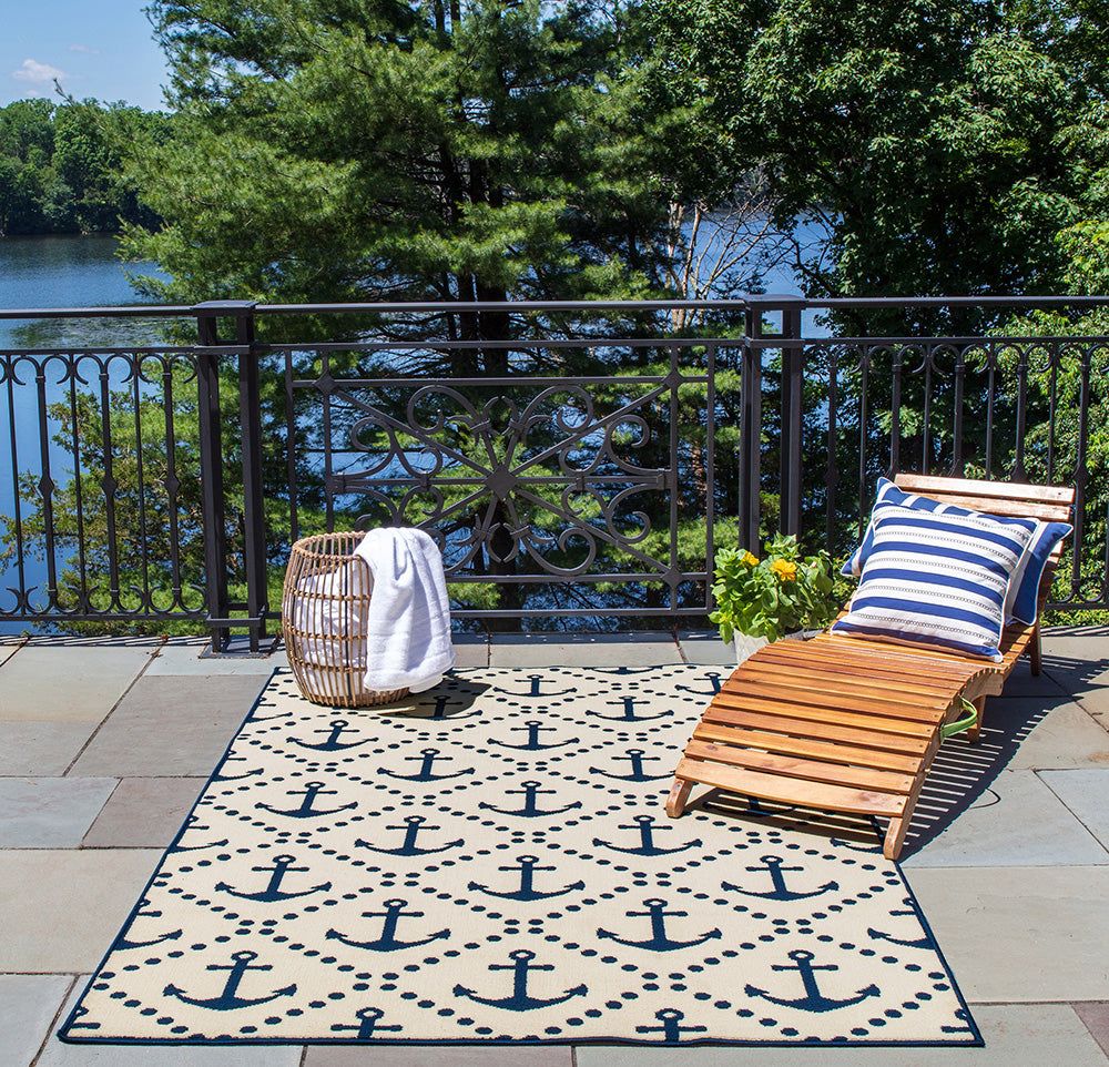Momeni - Baja - Anchors - Ivory BAJ16 - 2'3" X 7'6" Runner from Znet ...